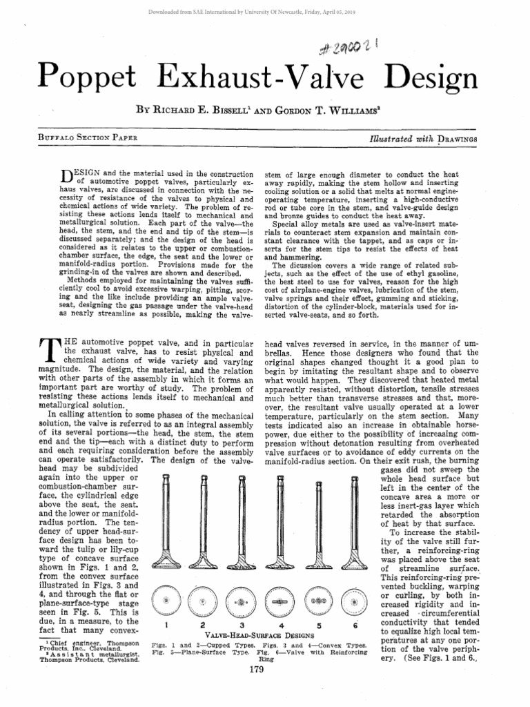 Poppet Exhaust-Valve Design: Illustratedwith DRAWINGS | PDF | Steel ...