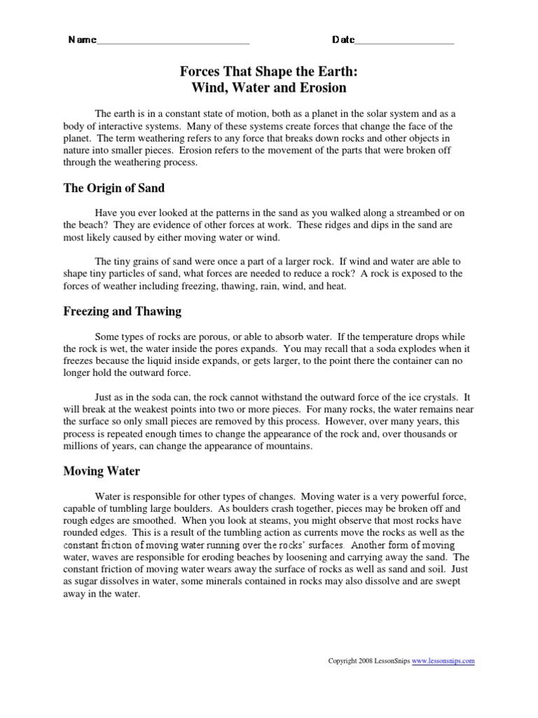 Wind Water Erosion | PDF | Erosion | Glacier