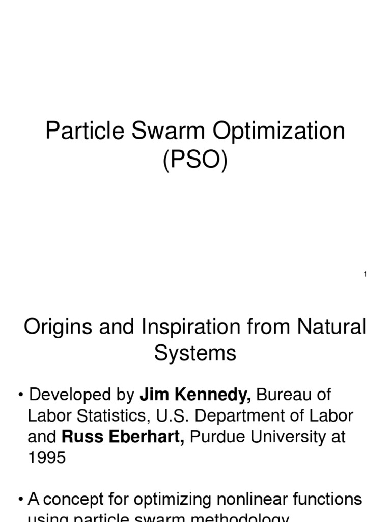 Particle Swarm Optimization - 1 | PDF | Mathematical Optimization ...