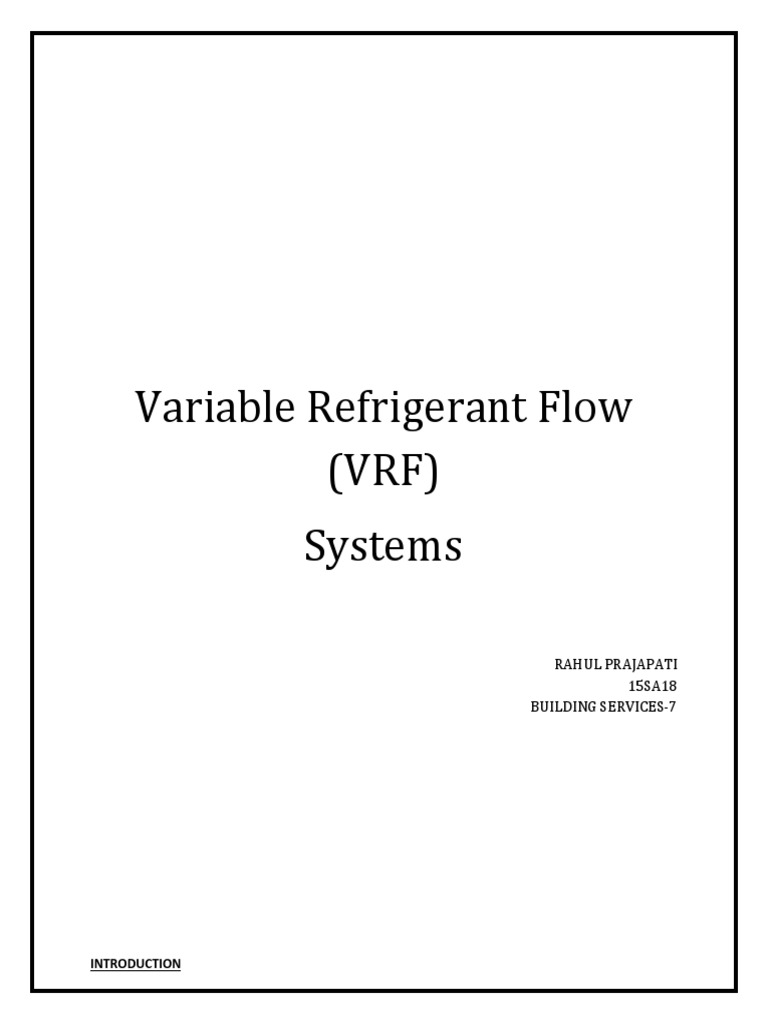 Variable Refrigerant Flow | PDF | Hvac | Heat Pump