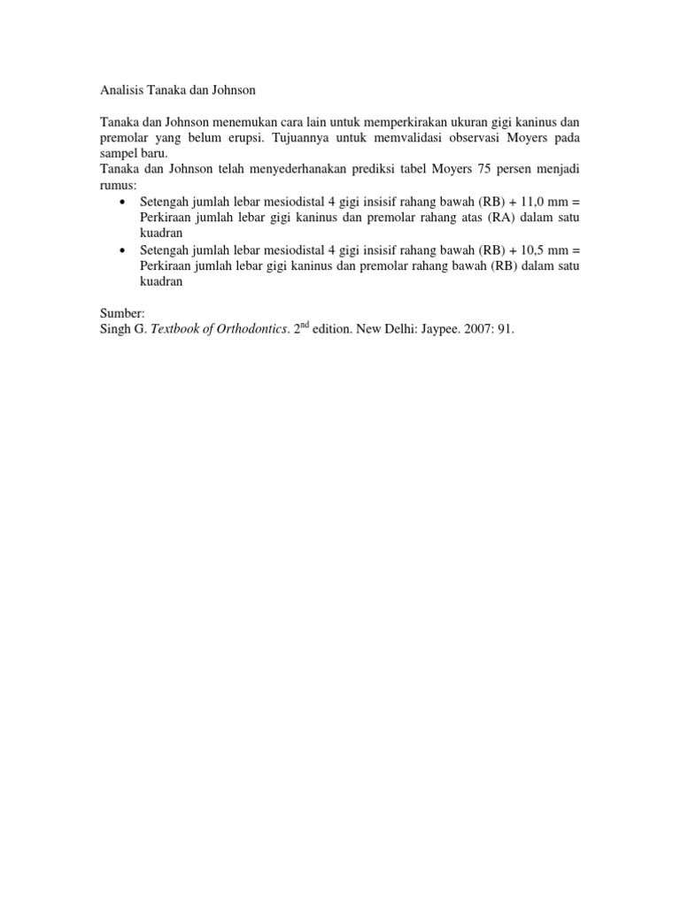 Analisis Tanaka Dan Johnson | PDF | Seni & Disiplin Bahasa