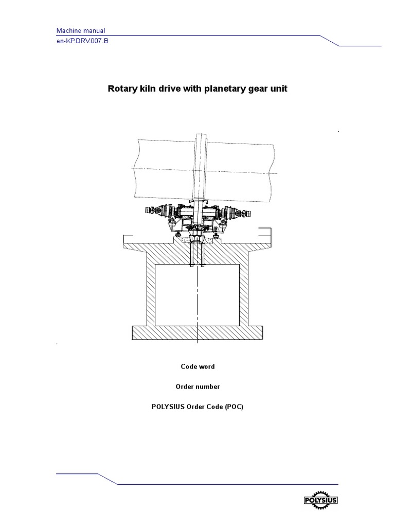 Rotary Kiln Drive With Planetary Gear Unit | PDF | Transmission ...