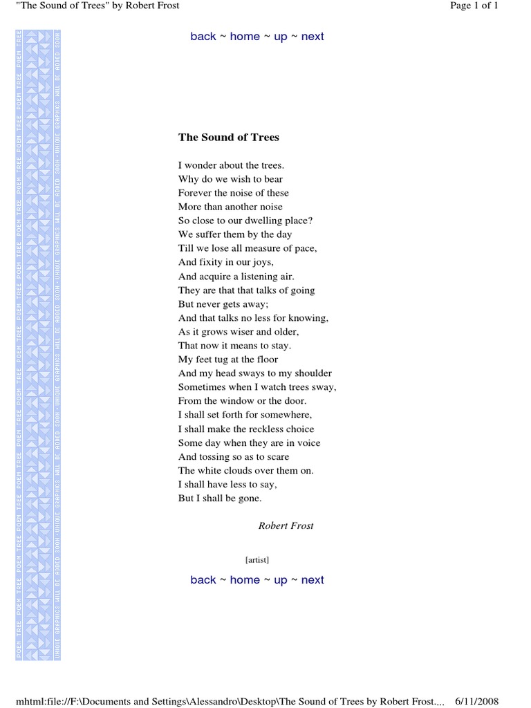 The Sound of Trees by Robert Frost | PDF