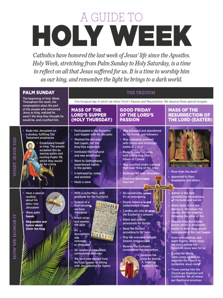 A Guide To Holy Week | PDF | Eucharist | Christian Worship And Liturgy