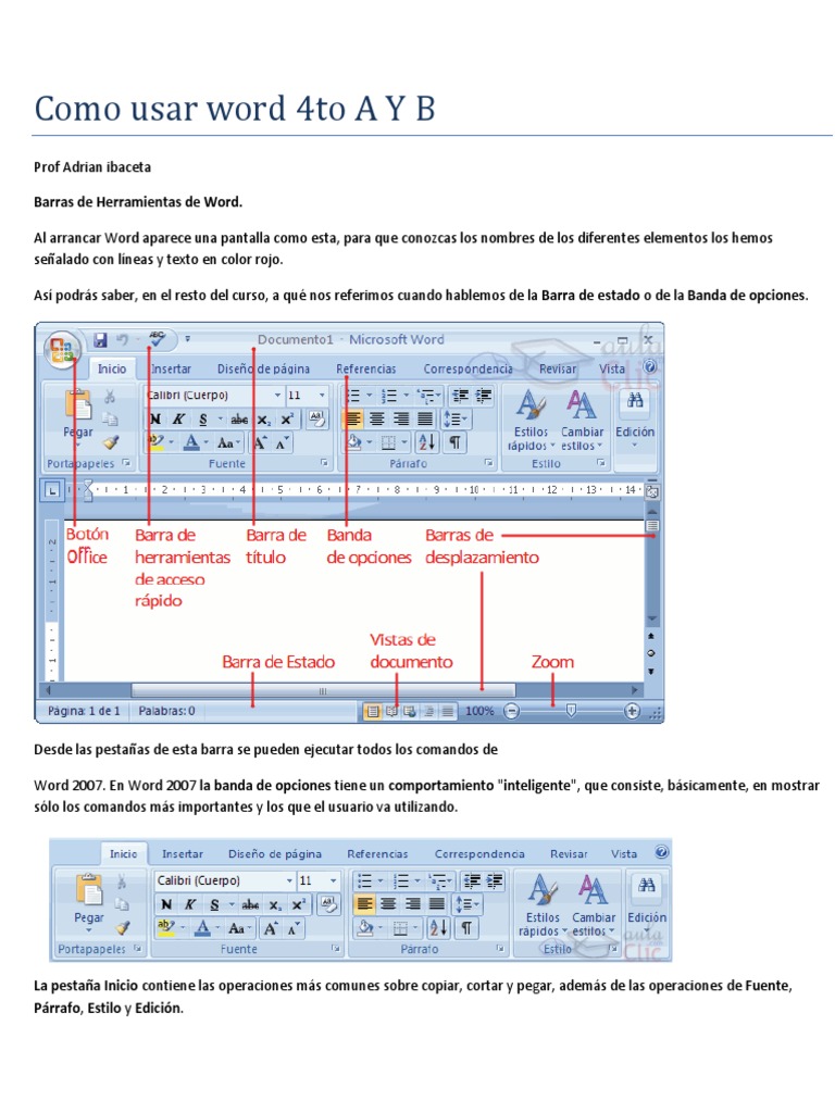 Como Usar Word 4to A Y B | PDF | Microsoft Word | Point and Click
