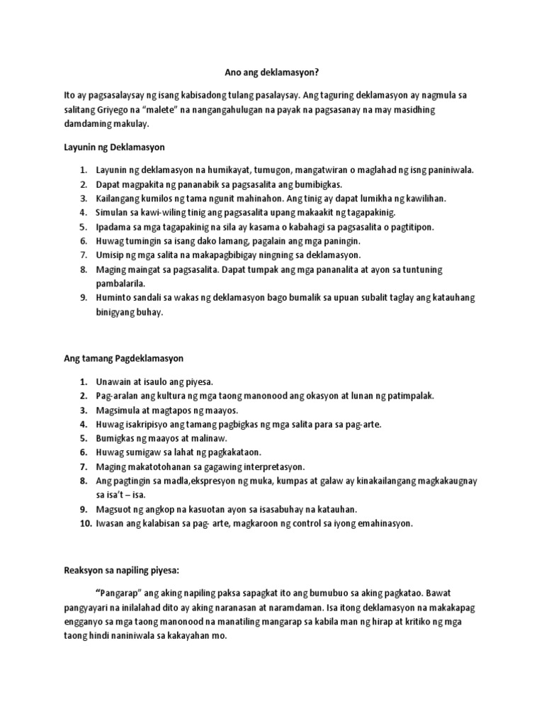 Deklamasyon | PDF