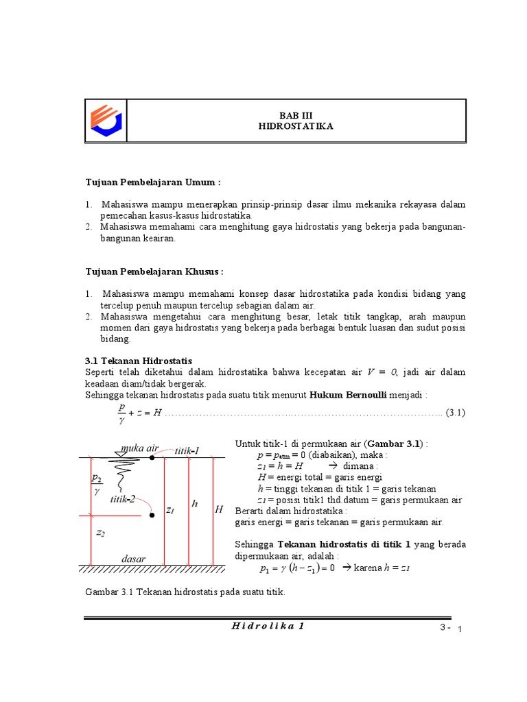 BAB 3 Hidrostatika | PDF