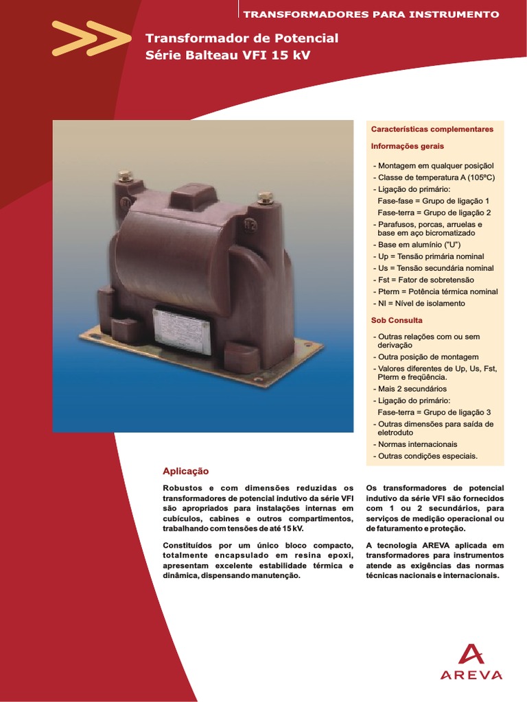 TP Uso Interior VFI-15 - Areva | PDF | Transformador | Science