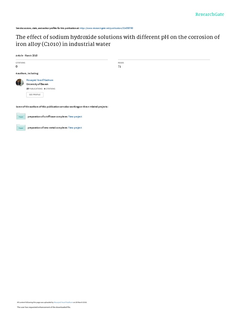The Effect of Sodium Hydroxide Solutions With Different PH On The ...