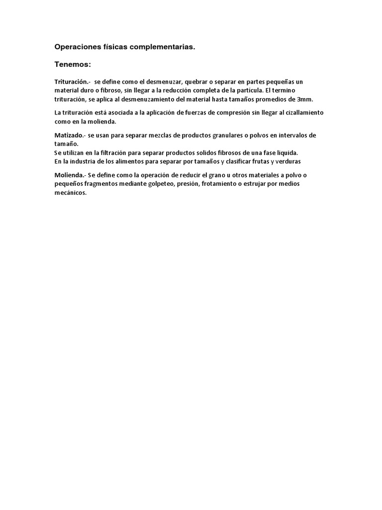 Operaciones Físicas Complementarias (Mi Parte de La Expo) | PDF