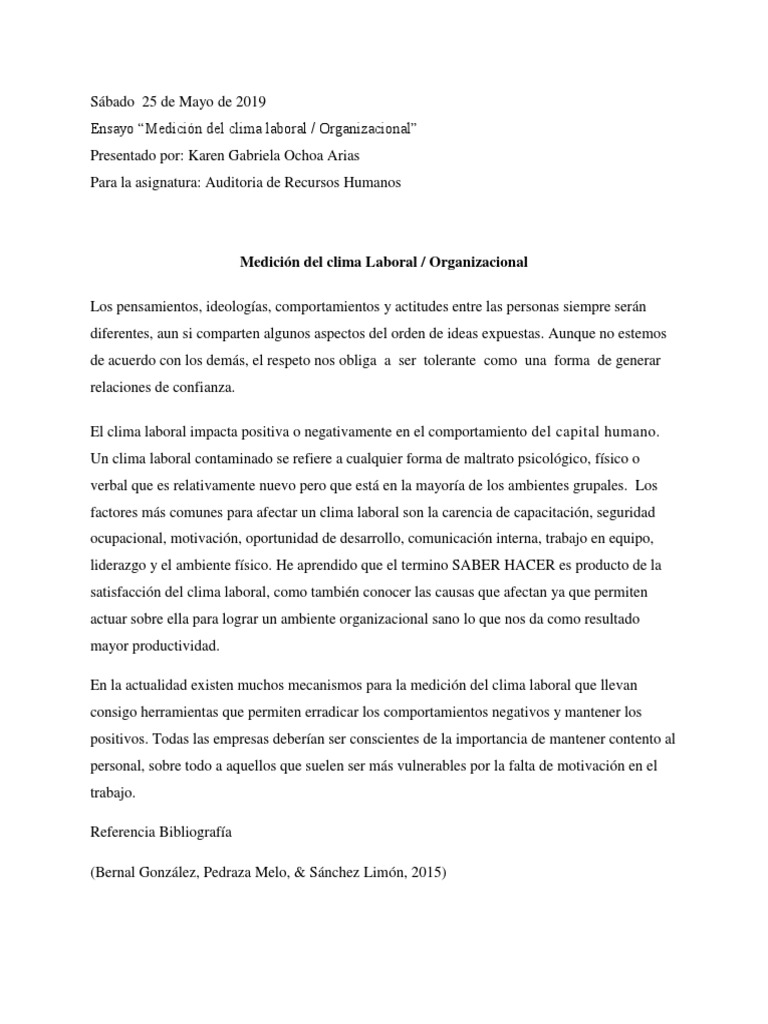 Medición del Clima Laboral Efectivo | PDF