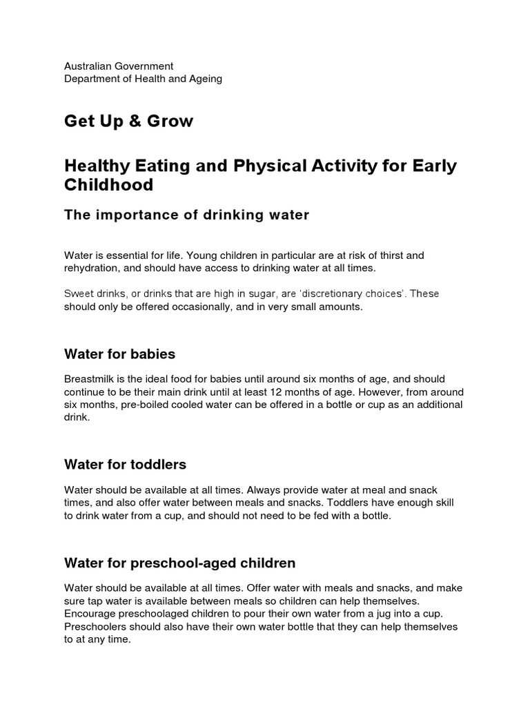Get Up & Grow Healthy Eating and Physical Activity For Early Childhood ...