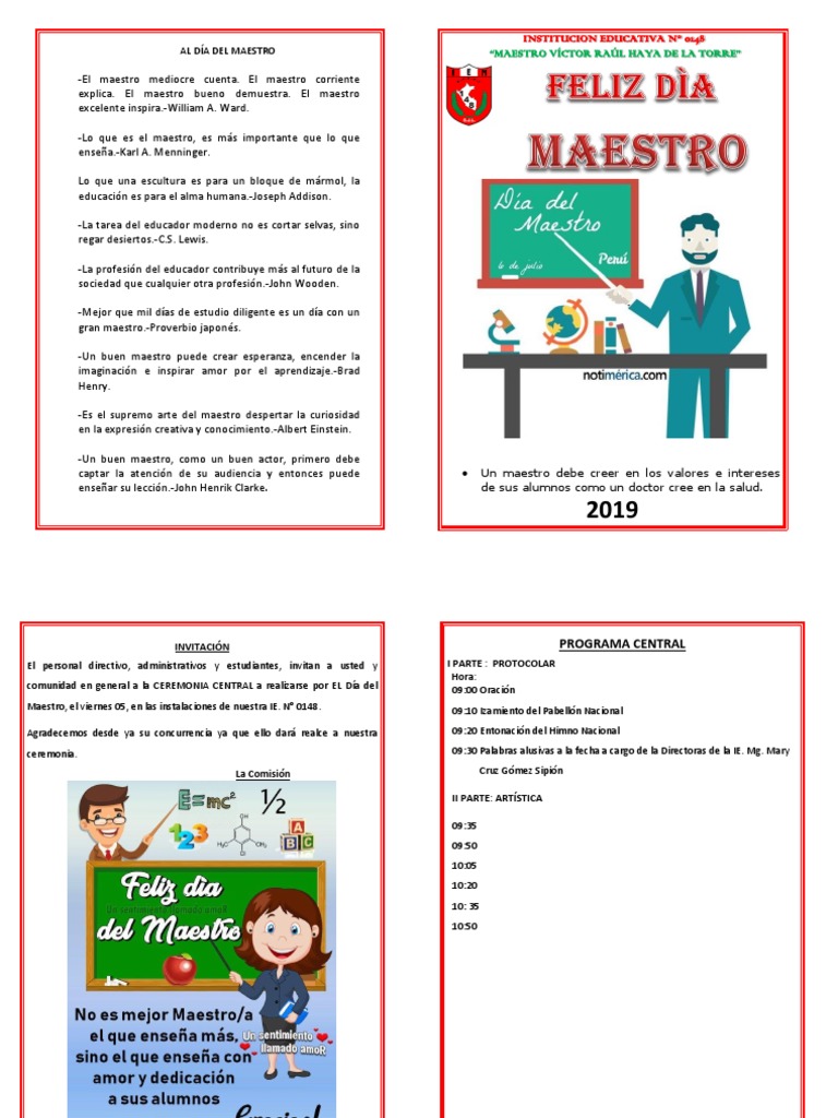 Programa Al Dia Del Maestro | PDF