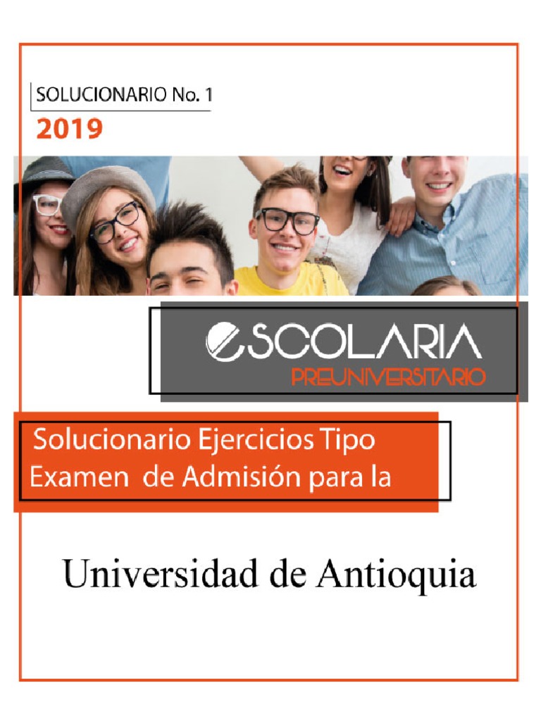 Solucionario Ejercicios Tipo Examen Admision Universidad de Antioquia ...