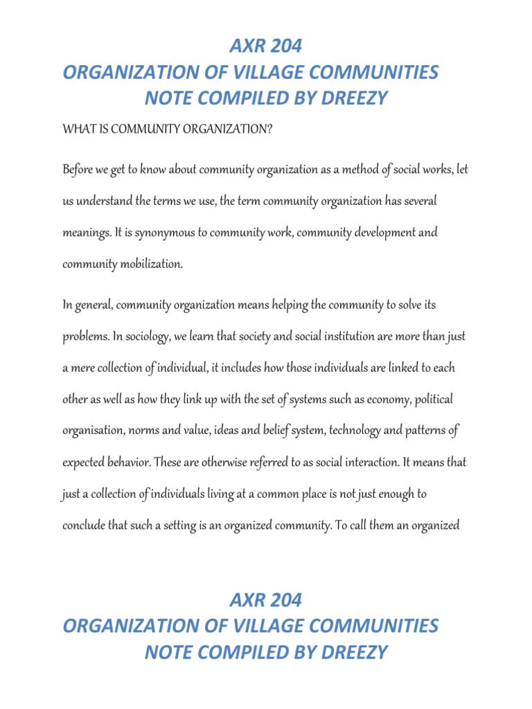 Principles of Community Organization: Understanding How Communities Can ...