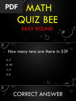 Mathematics Quiz Bee Grade 1 | PDF | Mathematics
