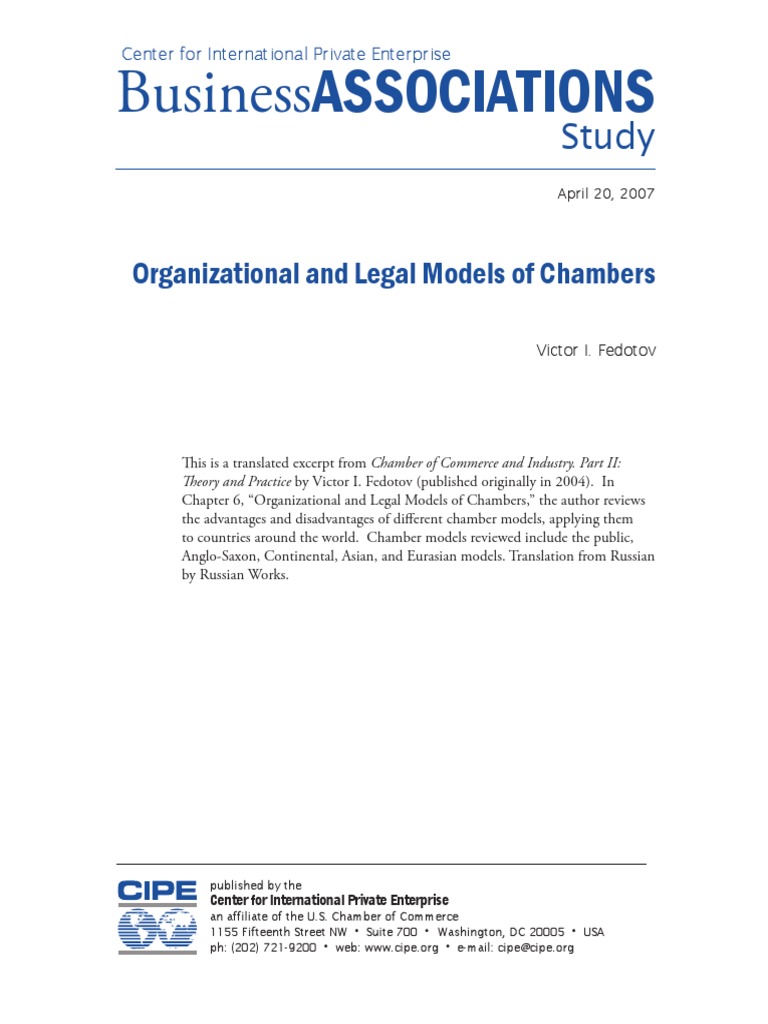 Organizational and Legal Models of Chambers PDF | PDF | Nonprofit ...