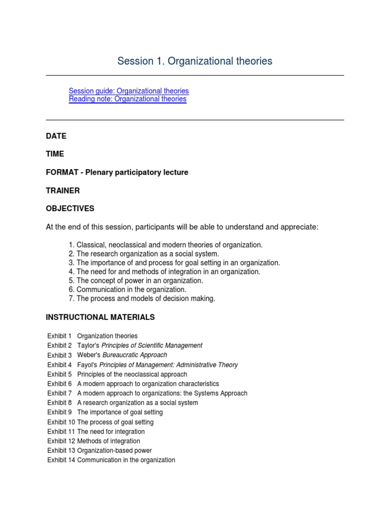 Understanding Organizational Theories | PDF | Goal | Goal Setting
