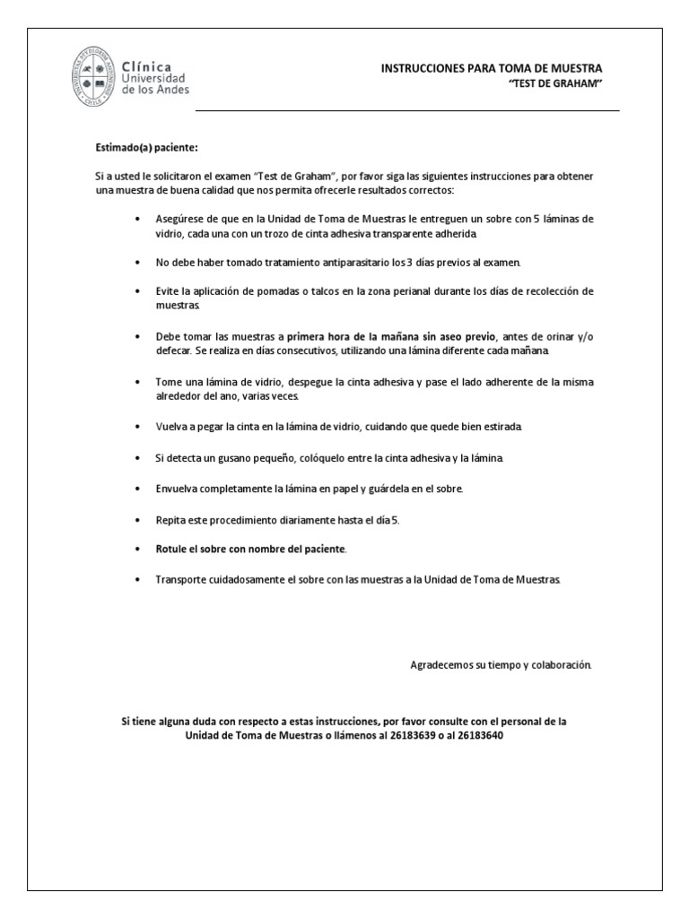 Test de Graham PDF | PDF