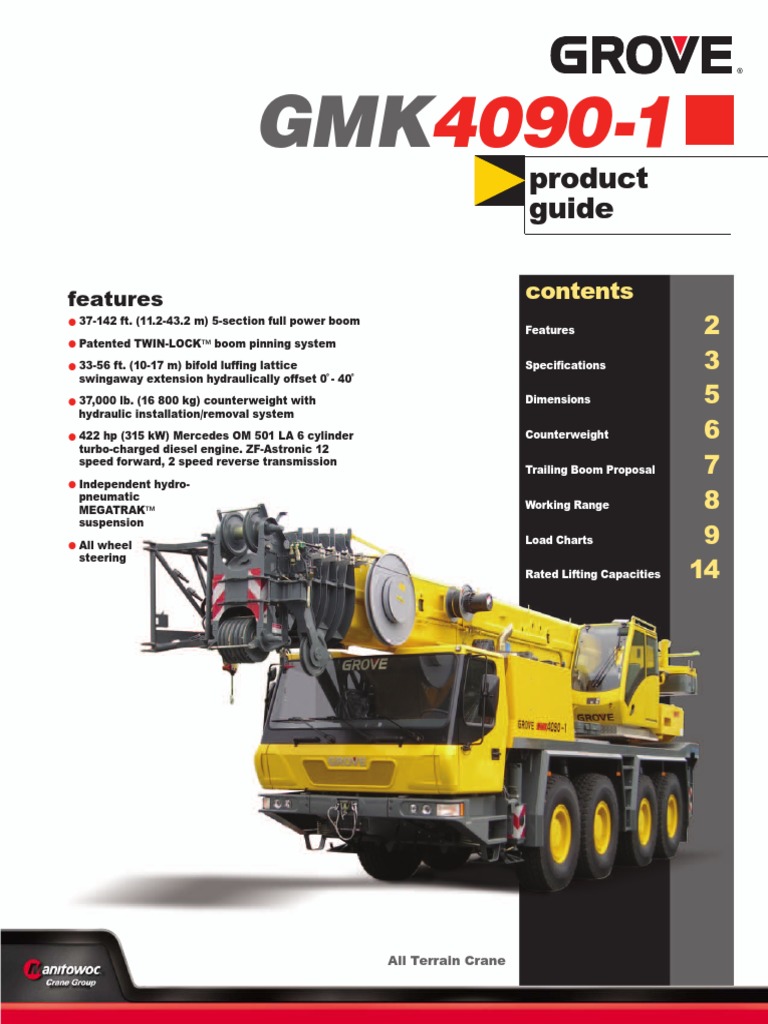 Grove GMK 4090-1 - Brochure | PDF | Truck | Crane (Machine)