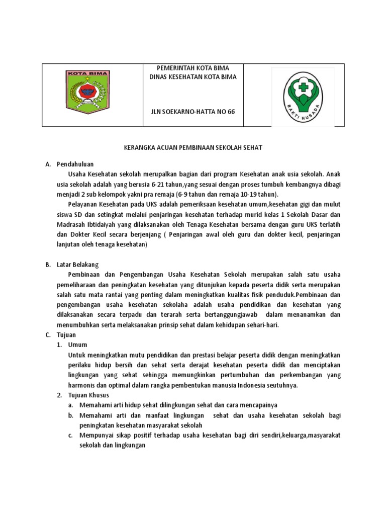 KAK Pembinaan Sekolah Sehat | PDF