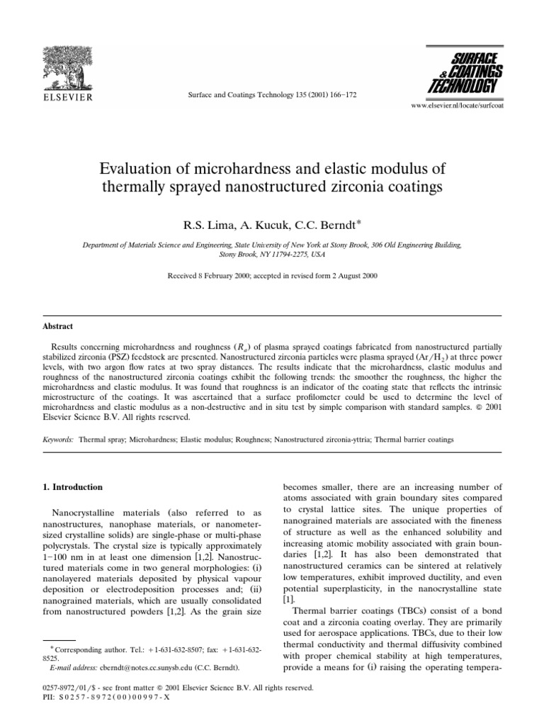 Evaluation Of Microhardness And Pdf Pdf Surface Roughness Youngs Modulus