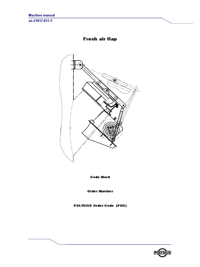 Fresh Air Flap: Machine Manual En-21017.831-F | PDF | Machines | Duct ...