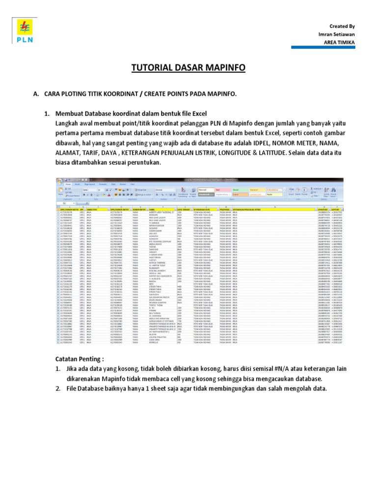 Tutorial Dasar MapInfo | PDF