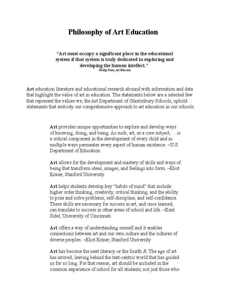 Philosophy of Art Education | PDF | Humanities | Paintings