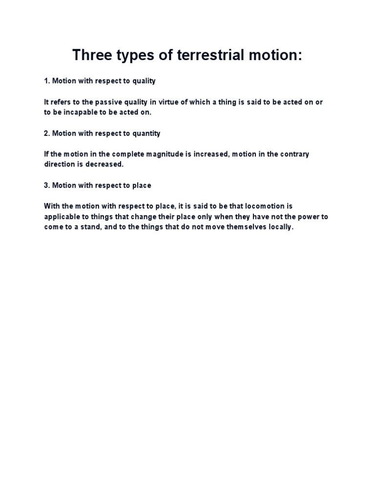 Elthon John Baluyot - Three Types of Terrestrial Motion PDF | PDF