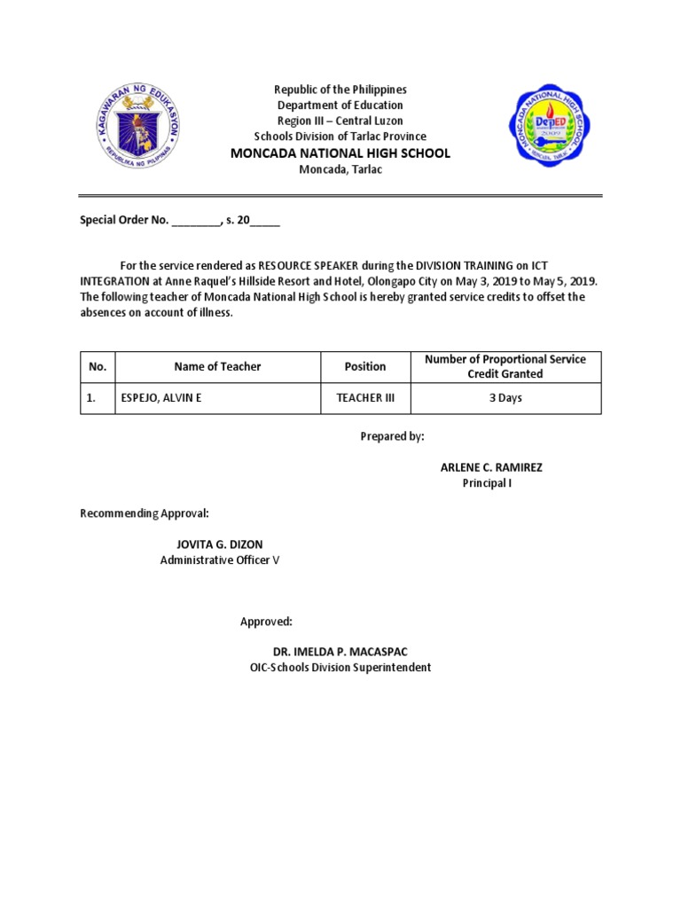 Service Credit Request | PDF | Philippines