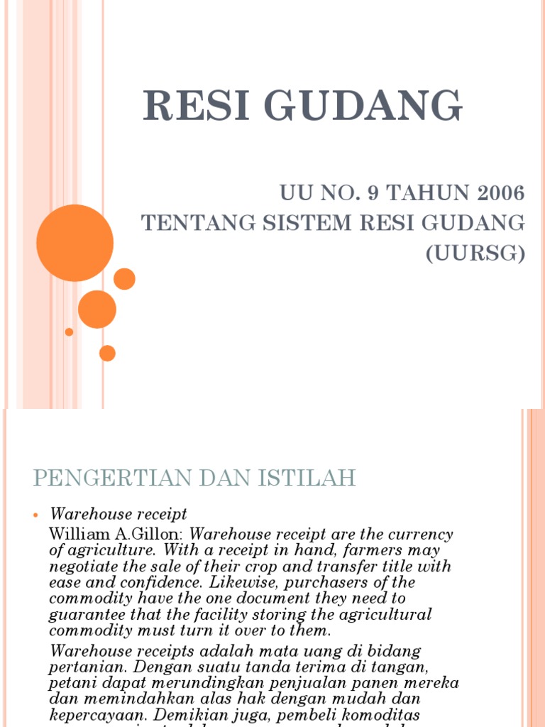 Resi Gudang | PDF | Hukum