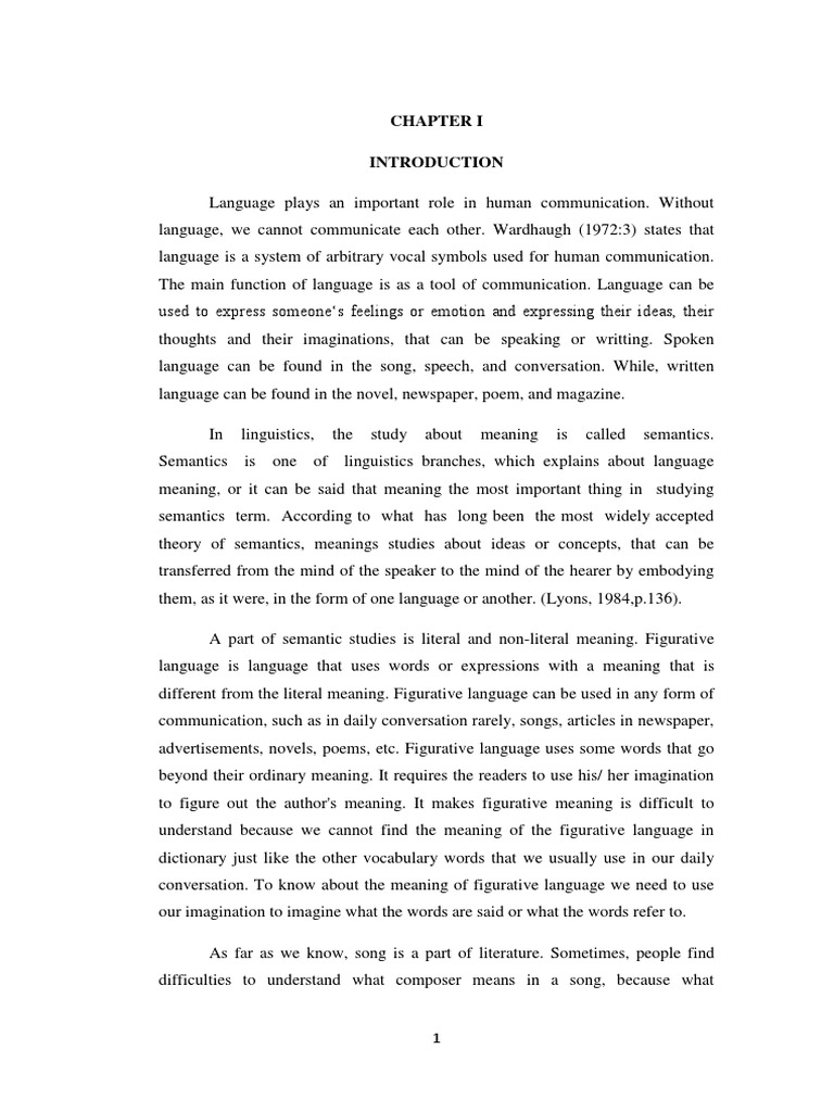 Figurative Language in Ebiet G Ade Song | Download Free PDF | Semantics ...