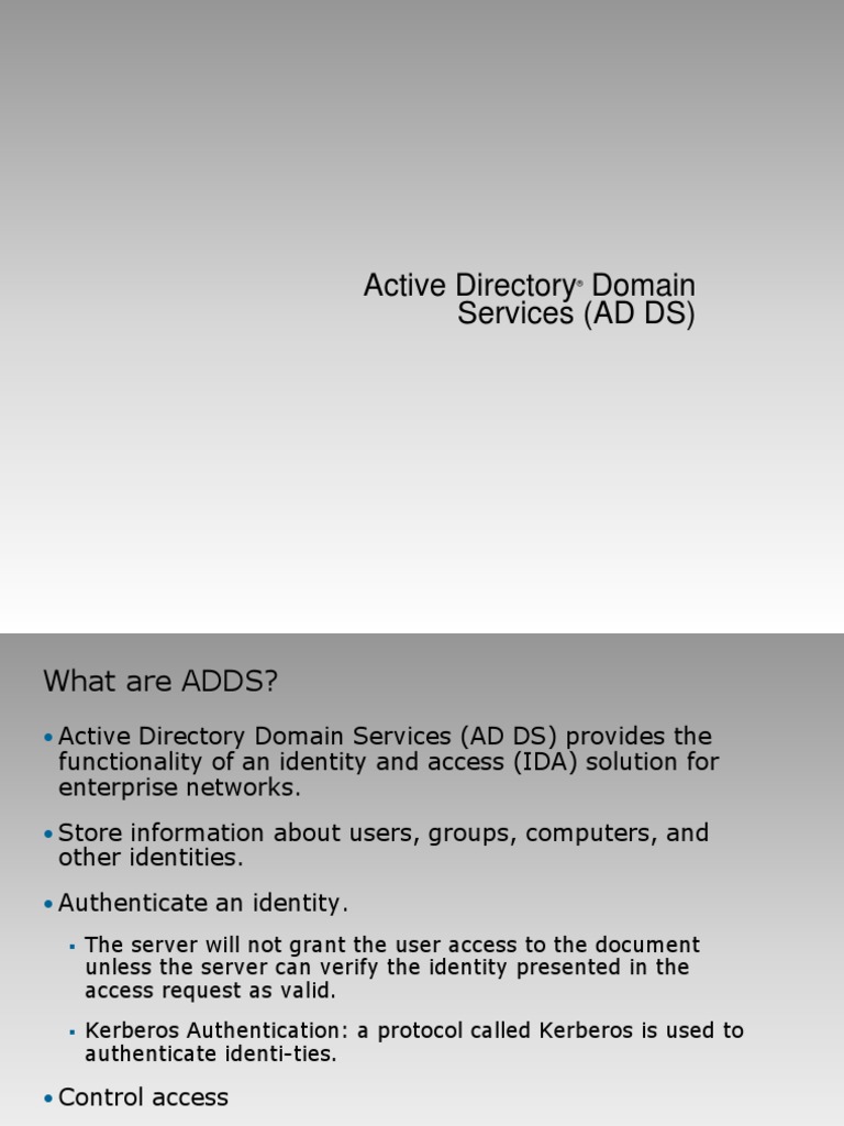 01 Implementing Active Directory Domain Services 141119123917 ...