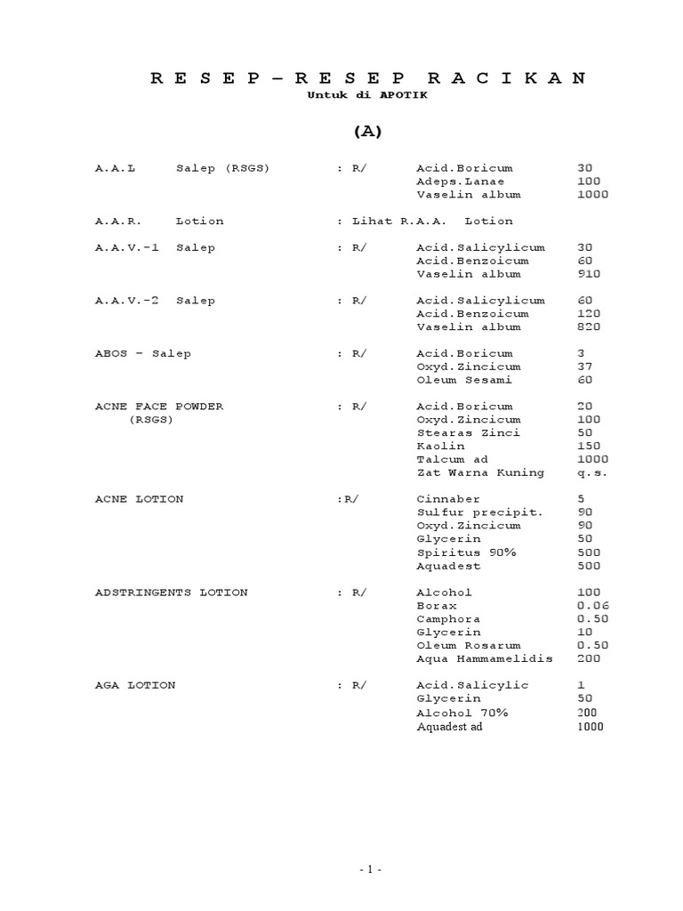 Resep Resep Racikan | PDF | Chemical Substances | Chemistry