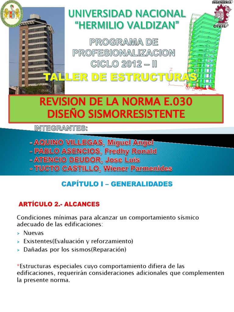 Diapositivas De Revision De La Norma E 030 Pdf Fundación