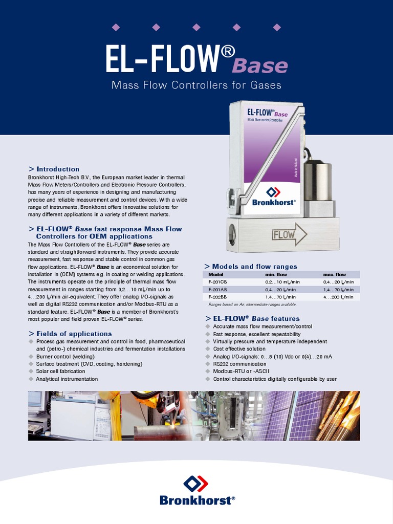 MFC Bronkhorst Elflow - Base | PDF | Flow Measurement | Gases