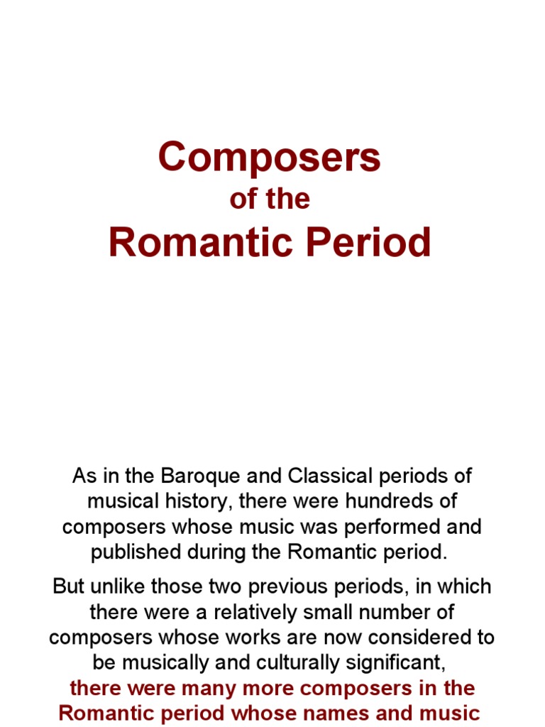 Composers Romantic Period: of The | PDF | Romantic Music | Symphony