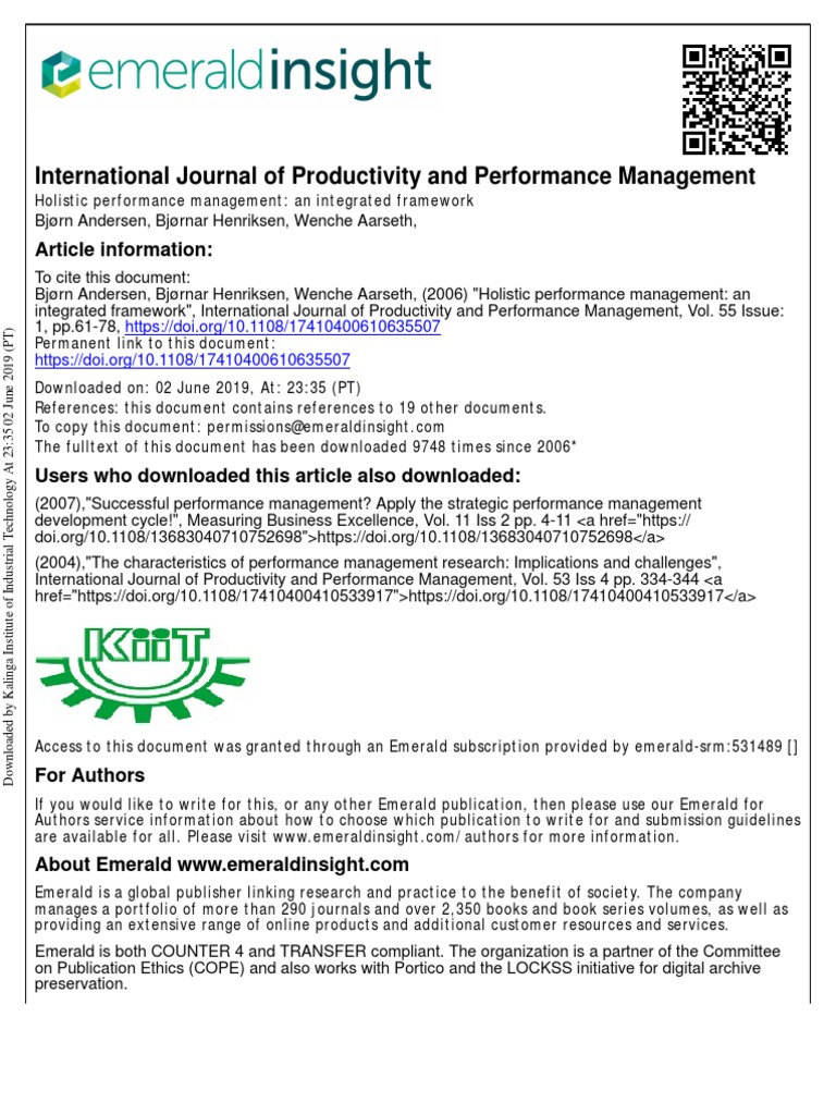 Holistic Performance Management | PDF | Business Process | Economies