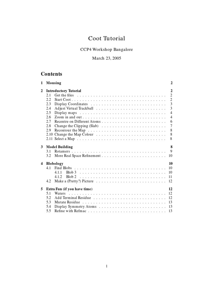 Coot Tutorial Revised | PDF | Protein Data Bank | System Software
