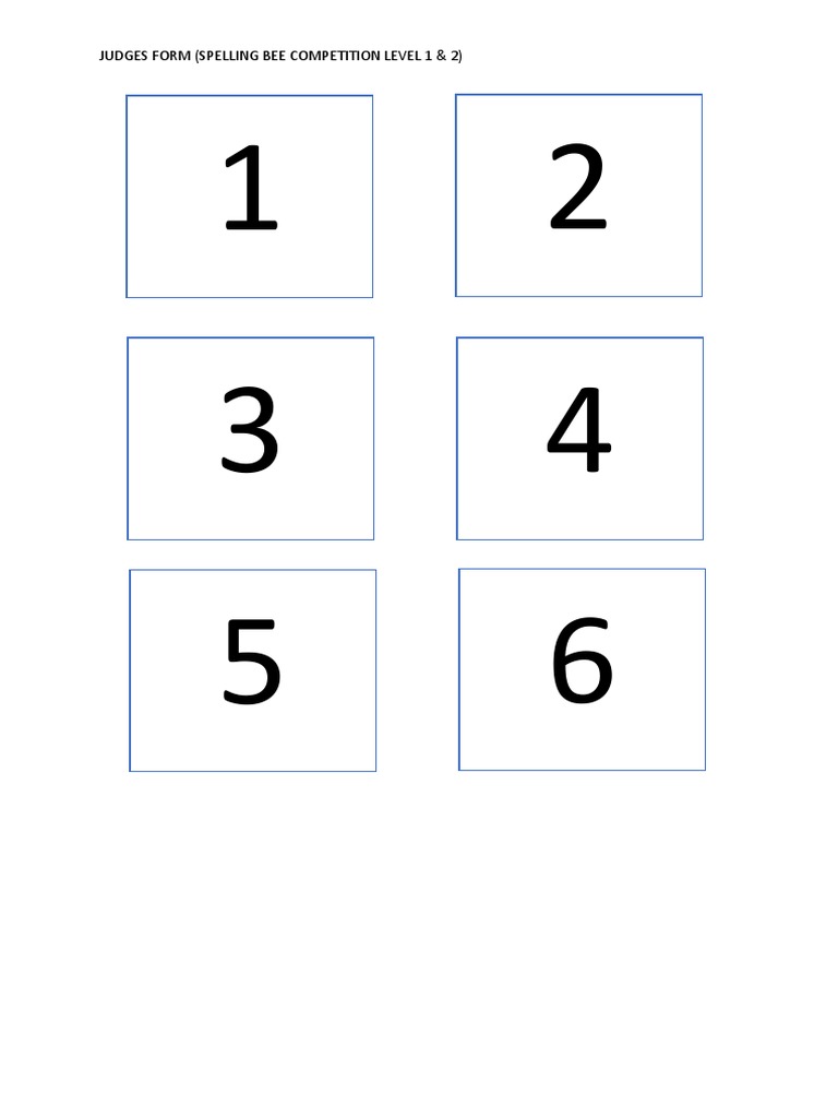 Contestant Number Judges Form | PDF