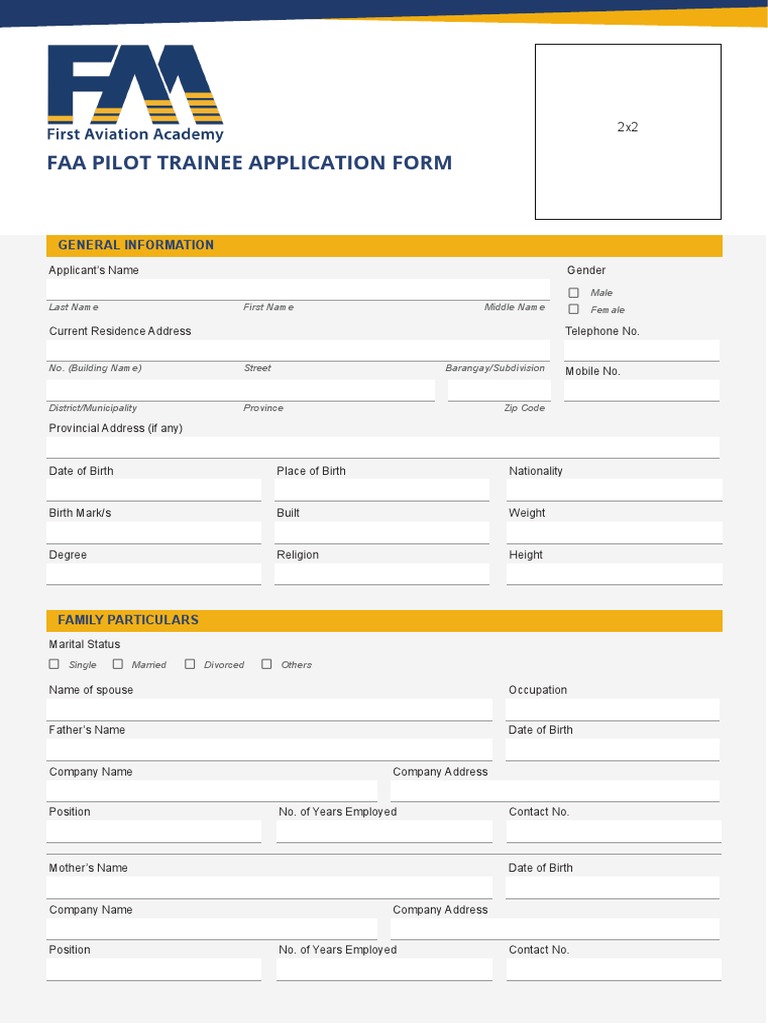 FAA Pilot Trainee Application Form | PDF | Personally Identifiable ...
