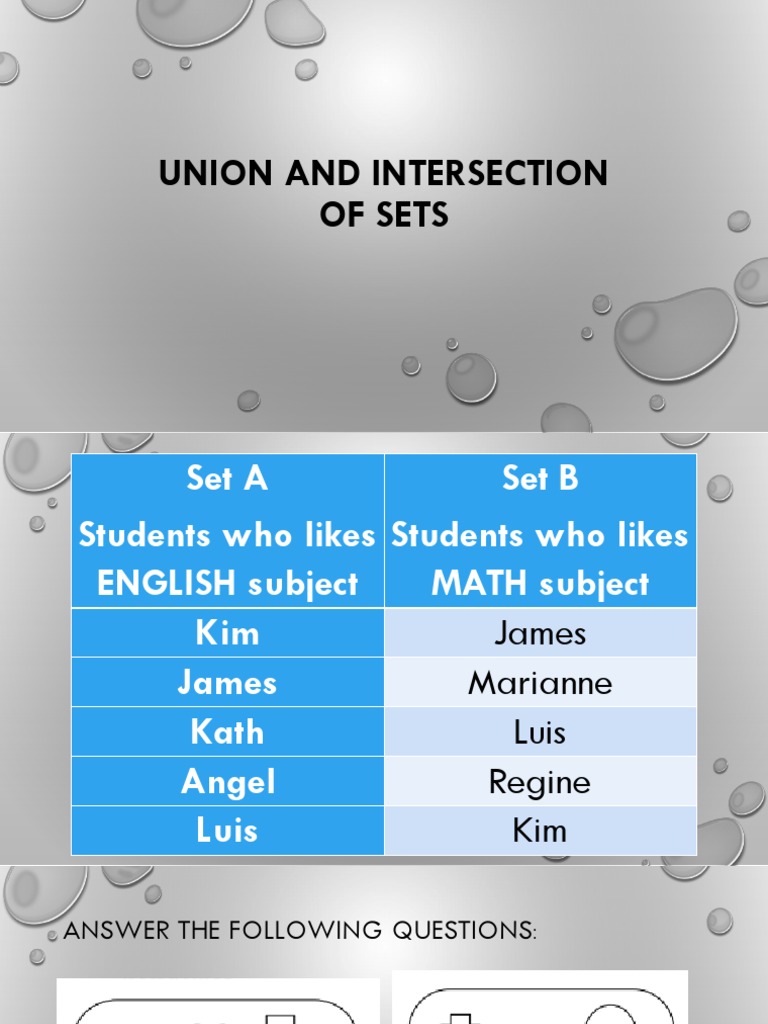 Union and Intersection Part 2 | PDF