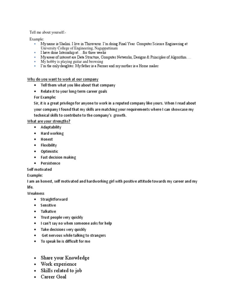 Job Interview Preparation Guide | PDF | Cognitive Science | Cognition