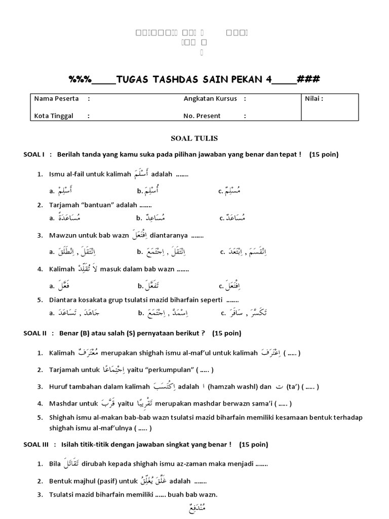 Soal Tashdas - Pekan 4 | PDF