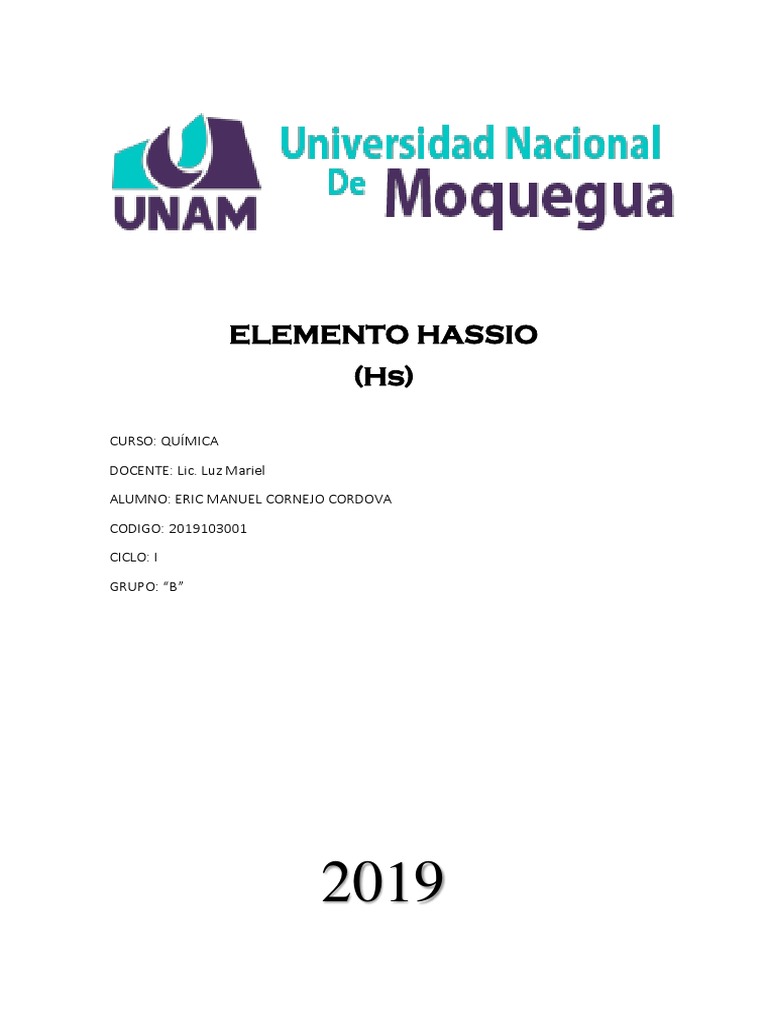 Elemento Hasio | PDF | Elementos químicos | Tabla periódica
