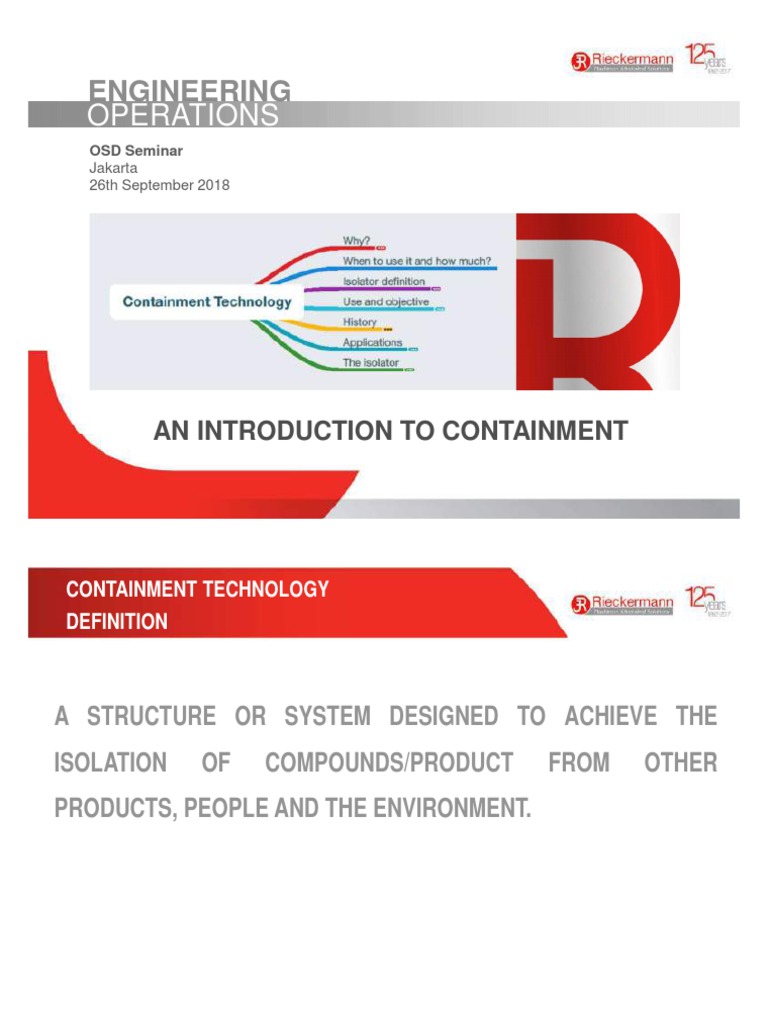 Rieckermann Engineering Operations - Introduction To Containment ...