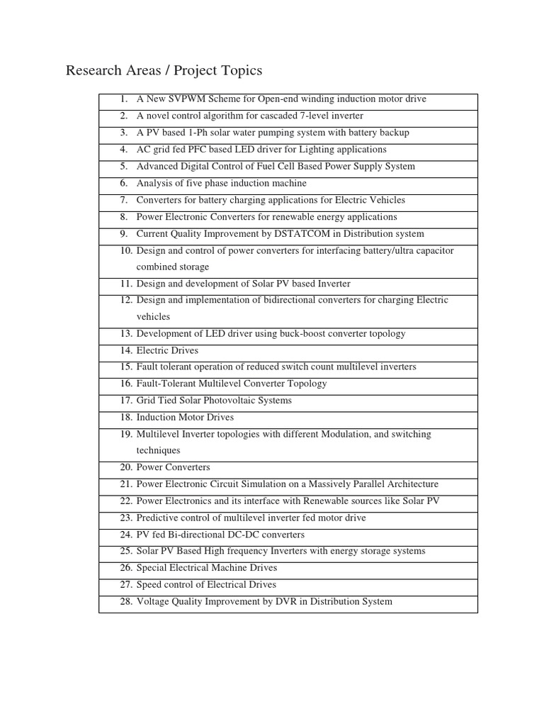 Innovative Power Electronics Research Topics | PDF