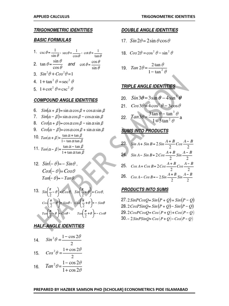 Trigonometric Identities | PDF