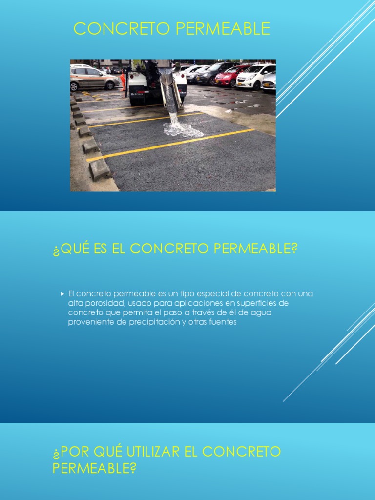 Presentacion Concreto Permeable | PDF | Hormigón | Naturaleza